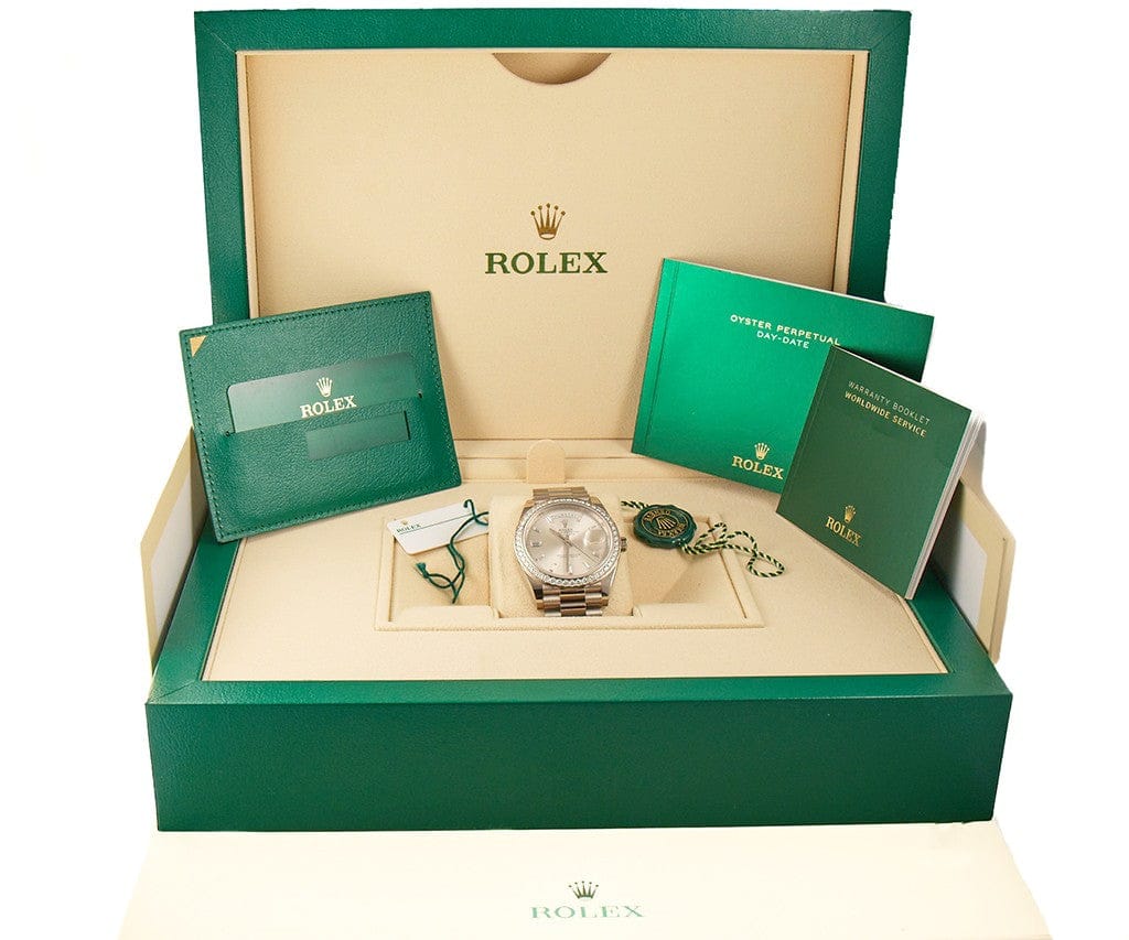 2021 Rolex DayDate President 228349, Factory Dia Bezel &Dial, 18K W/ B ...