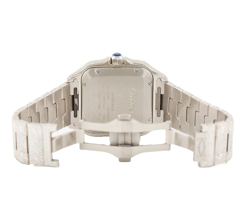 Cartier Santos De Cartier W2SA0006, 40MM, Iced Out W/Aftermarket Diamo ...